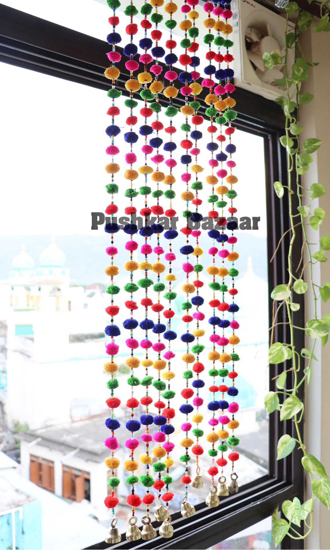 Multicolor Indian Pom Pom Strings for Decorations, Home Decor, Gift for ...