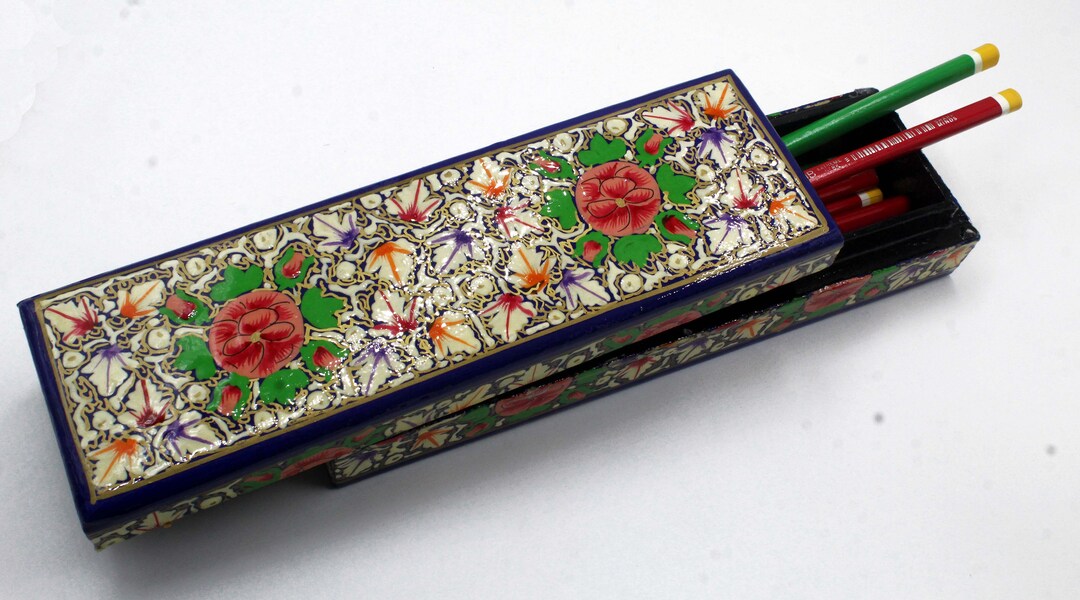 Paper Mache Kashmiri Hand Painted Gift Jewellery Storage Presentation ...