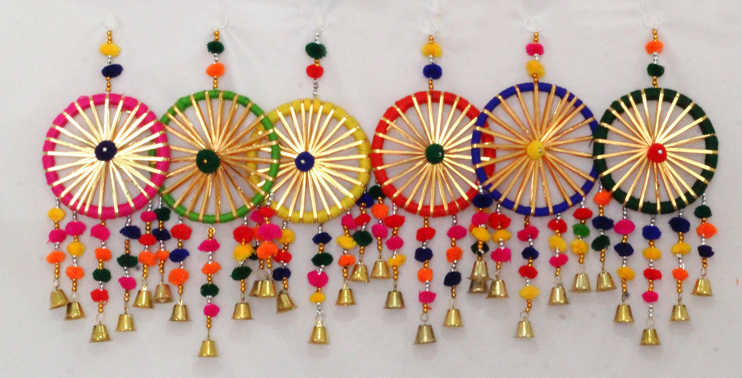 Traditional Indian Decor Pom Pom Hanging, Indian Wedding Decor, Dholki ...