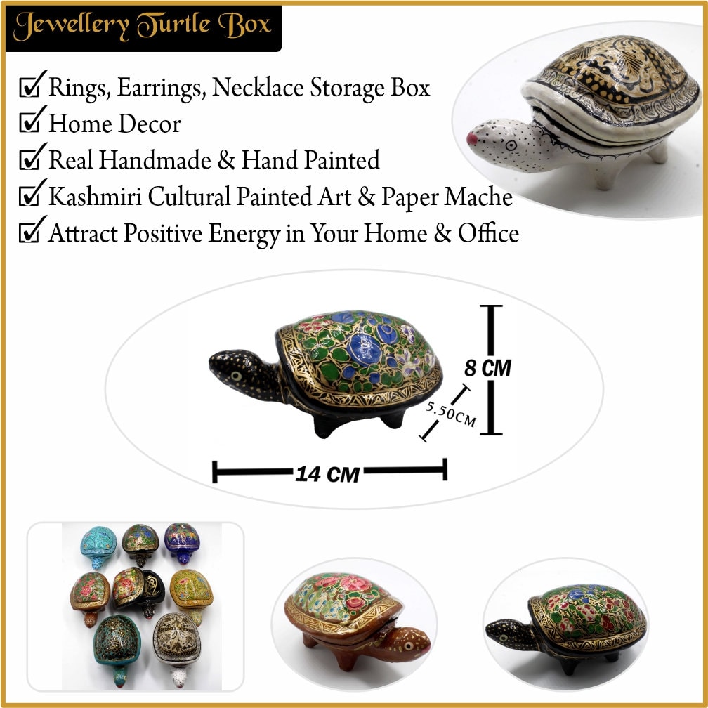 Decorative Turtle Jewellery Box Vintage Hand Painted Jewelry - Etsy