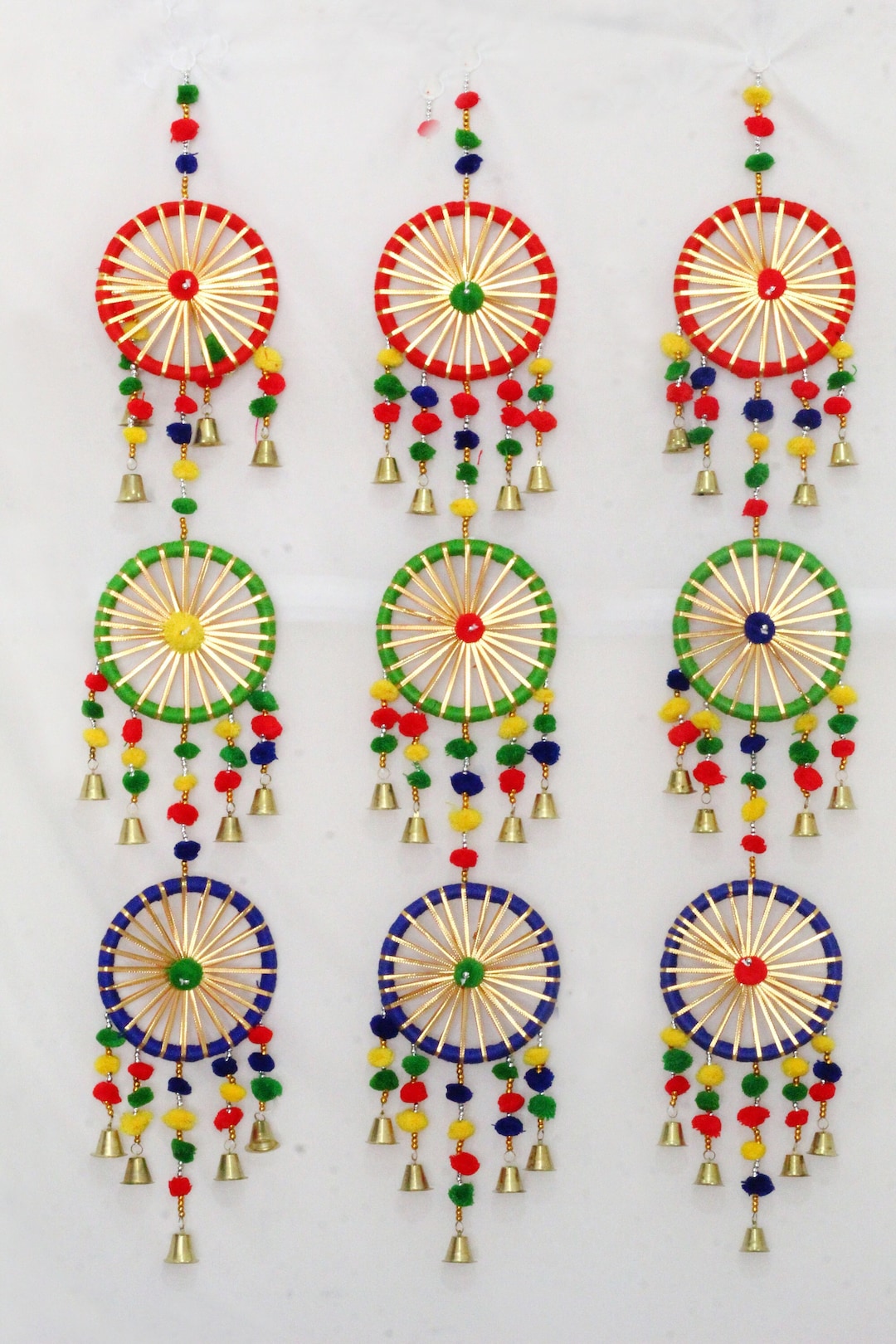 Traditional Indian Decor Pom Pom Hanging, Indian Wedding Decor, Dholki ...