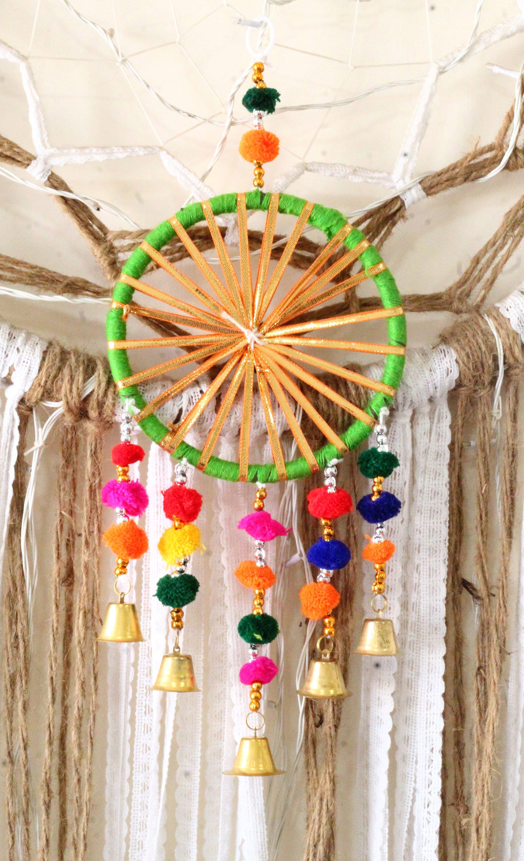 Traditional Indian Decor Pom Pom Hanging, Indian Wedding Decor, Dholki ...