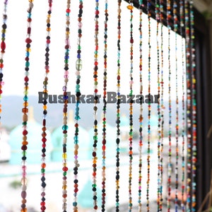 Bohemian Hippy Beaded Curtain for Doorways Multicolour Glass Beads ...