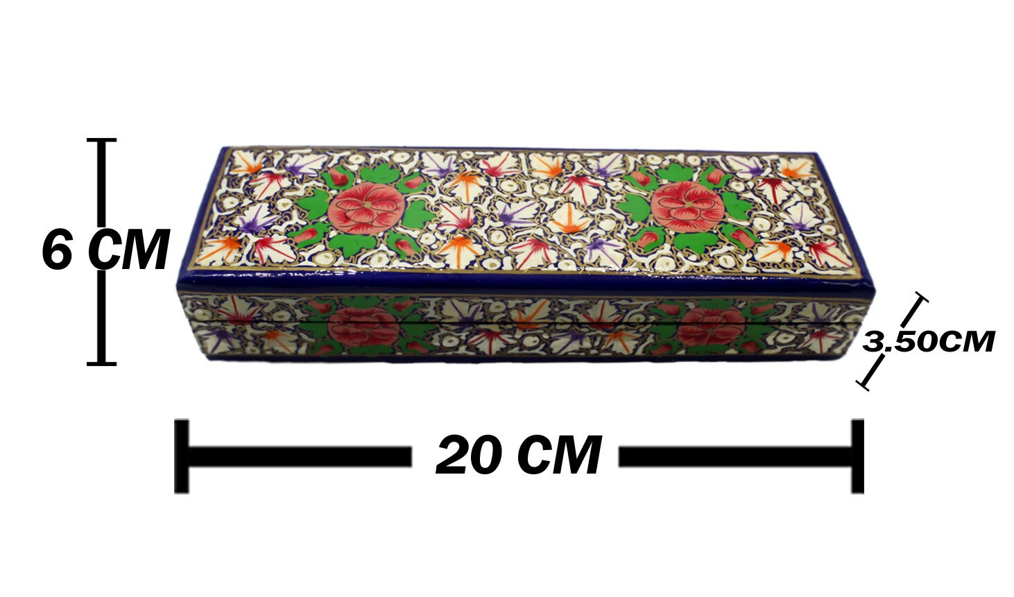 Buy Hand Painted Pencil Box, Vintage Kashmiri Paper Mache Pencil Box ...