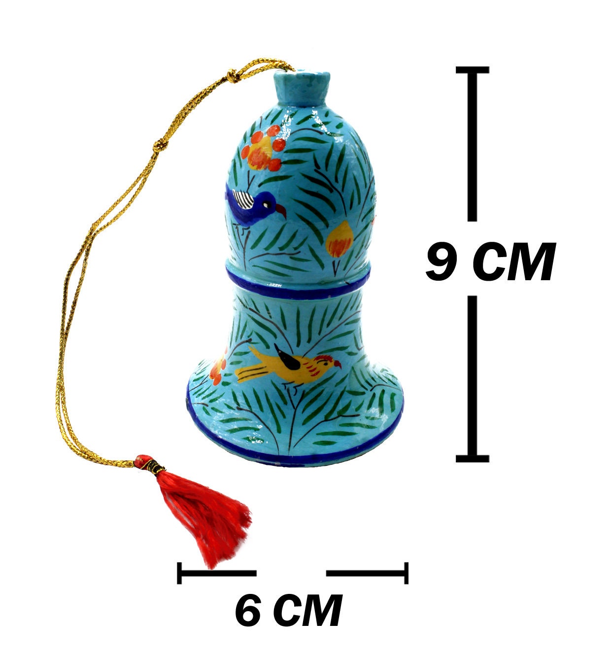 Christmas Hand Painted Ornament Bells Paper Mache Ornament - Etsy