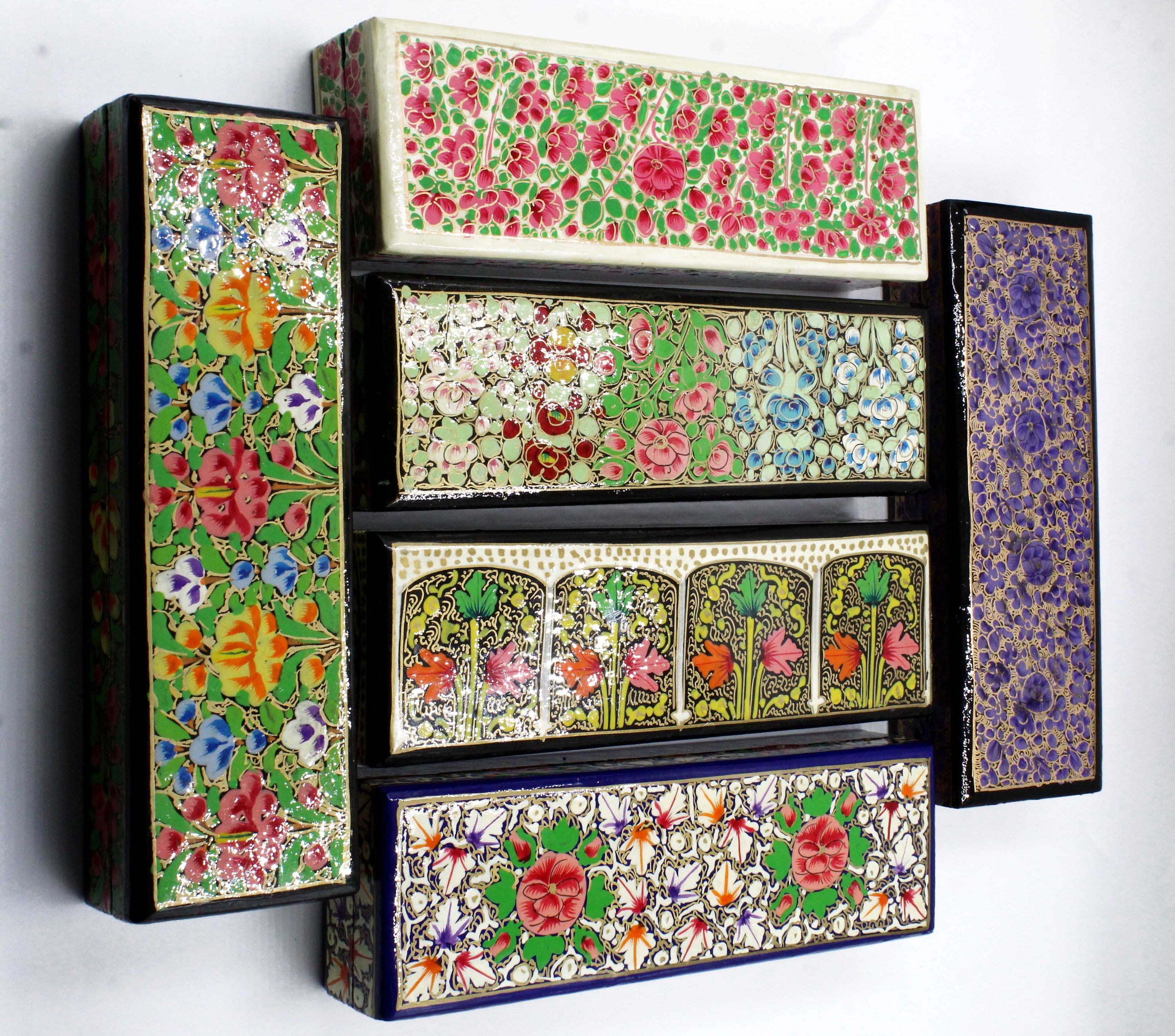Buy Hand Painted Pencil Box, Vintage Kashmiri Paper Mache Pencil Box ...