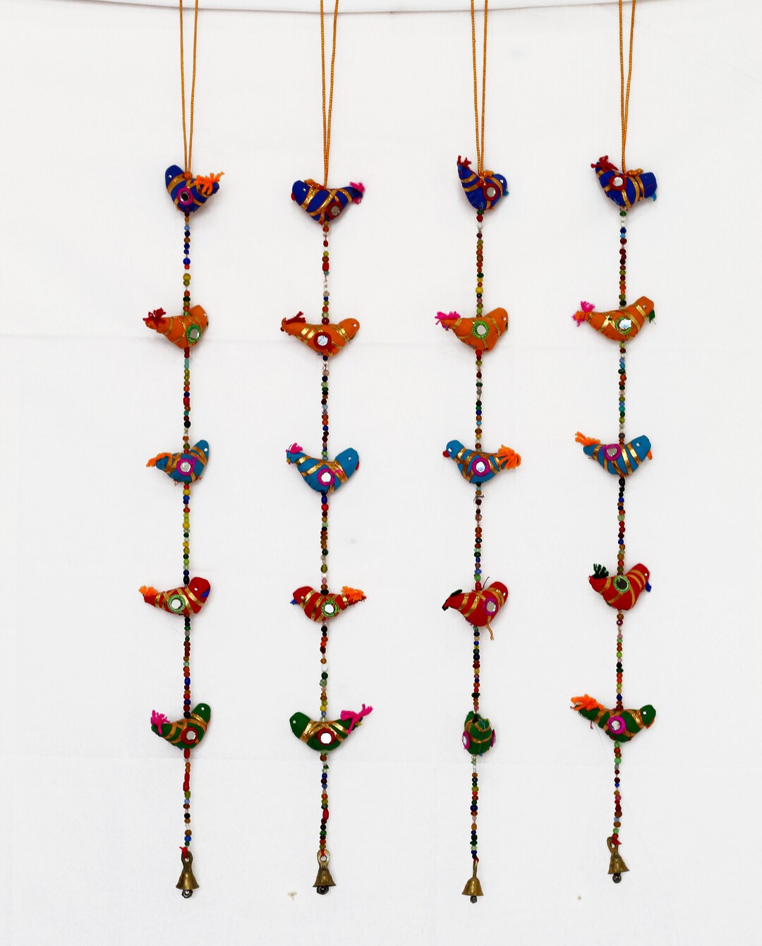 5 Pieces Rajasthani Strings Beaded Indian Wall Hanging Decorations Door ...