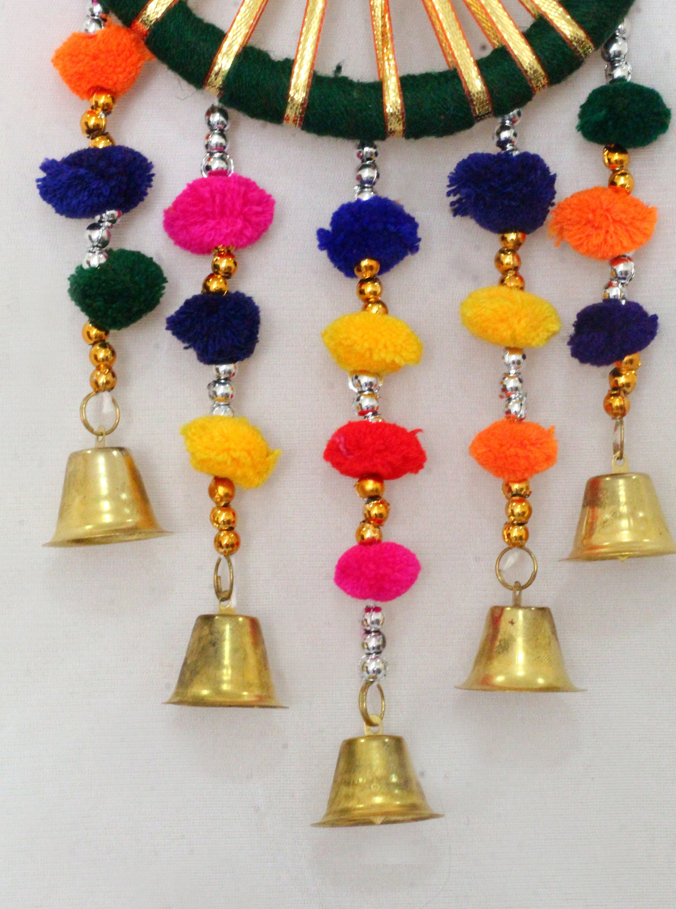 Traditional Indian Decor Pom Pom Hanging, Indian Wedding Decor, Dholki ...