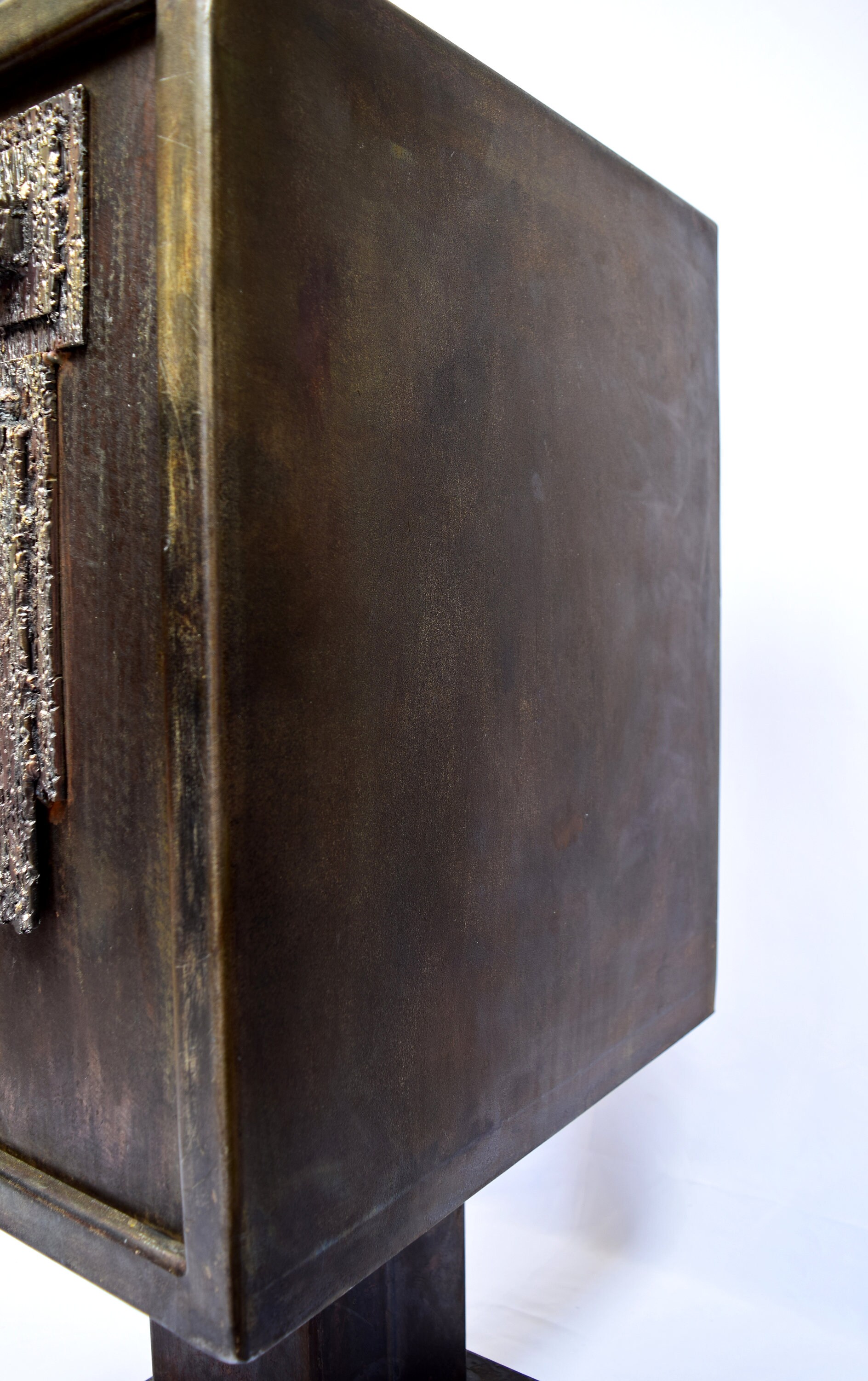 Brutalist Style Steel End Table Cabinet - Etsy