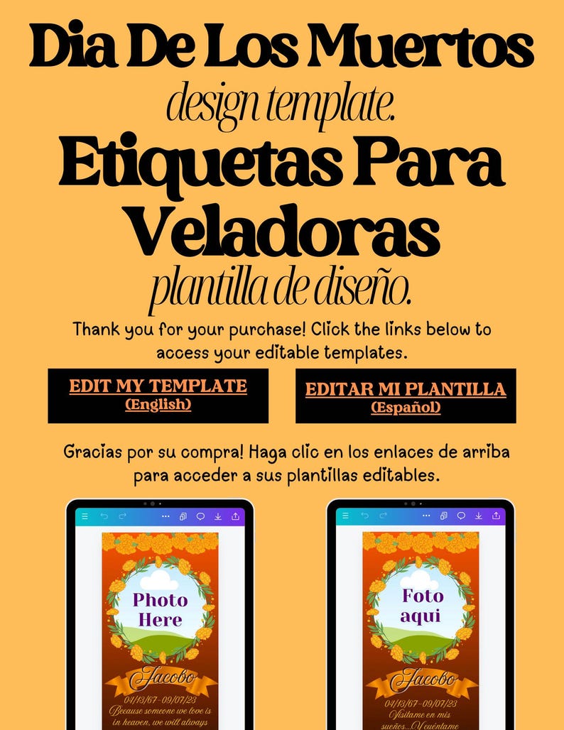 Diseño De Etiquetas Para Veladoras Ofrendas | Printable Dia De Los ...