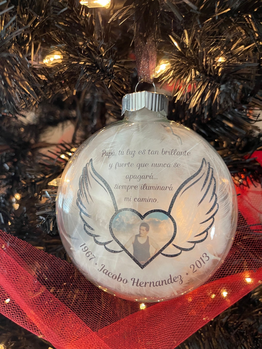 Custom Memorial Ornament | Personalized Gift | Glass Ornaments ...