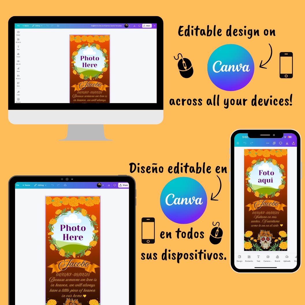 Diseño De Etiquetas Para Veladoras Ofrendas | Printable Dia De Los ...