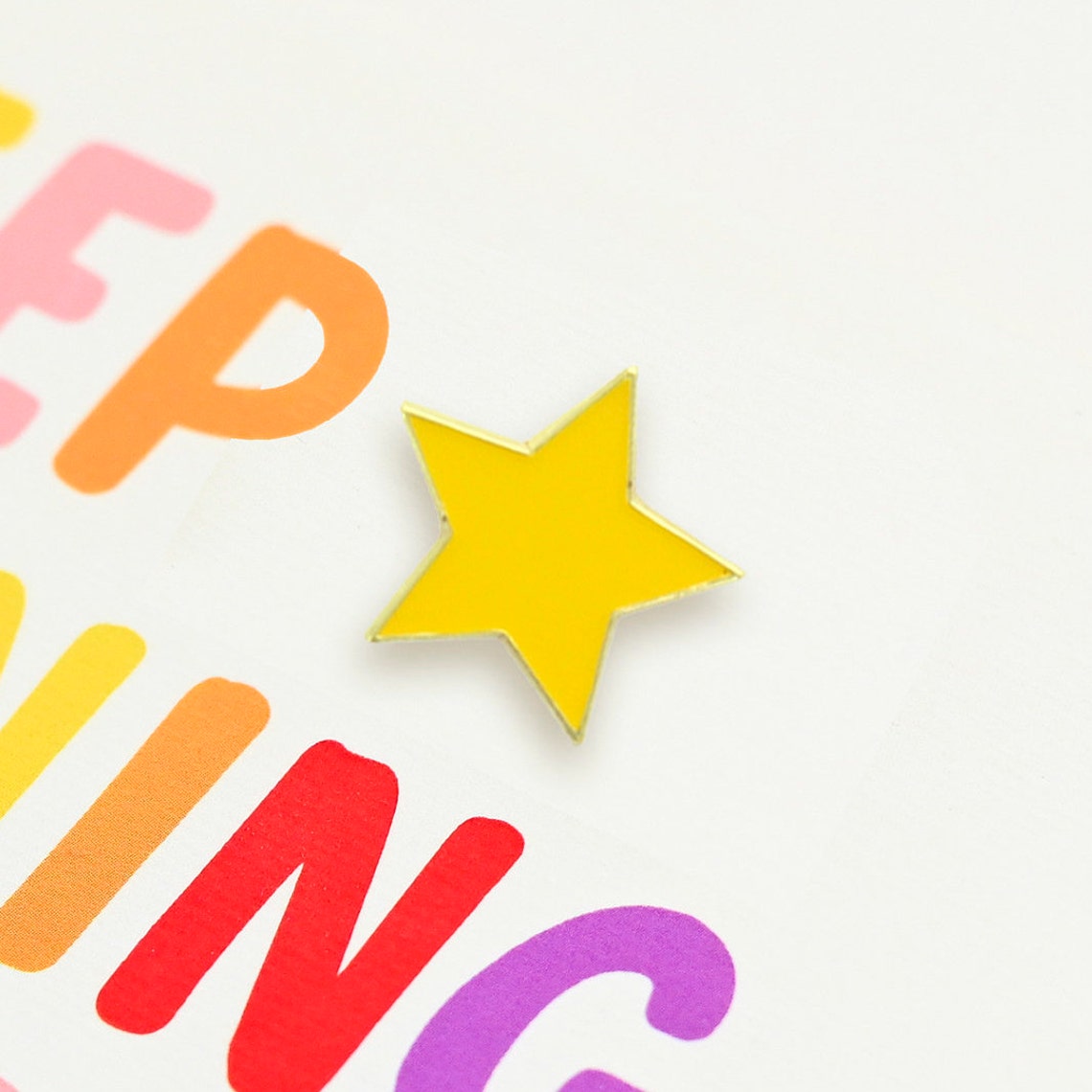 Keep Shining Superstar Star Enamel Pin Badge Postcard Keepsake Thank ...