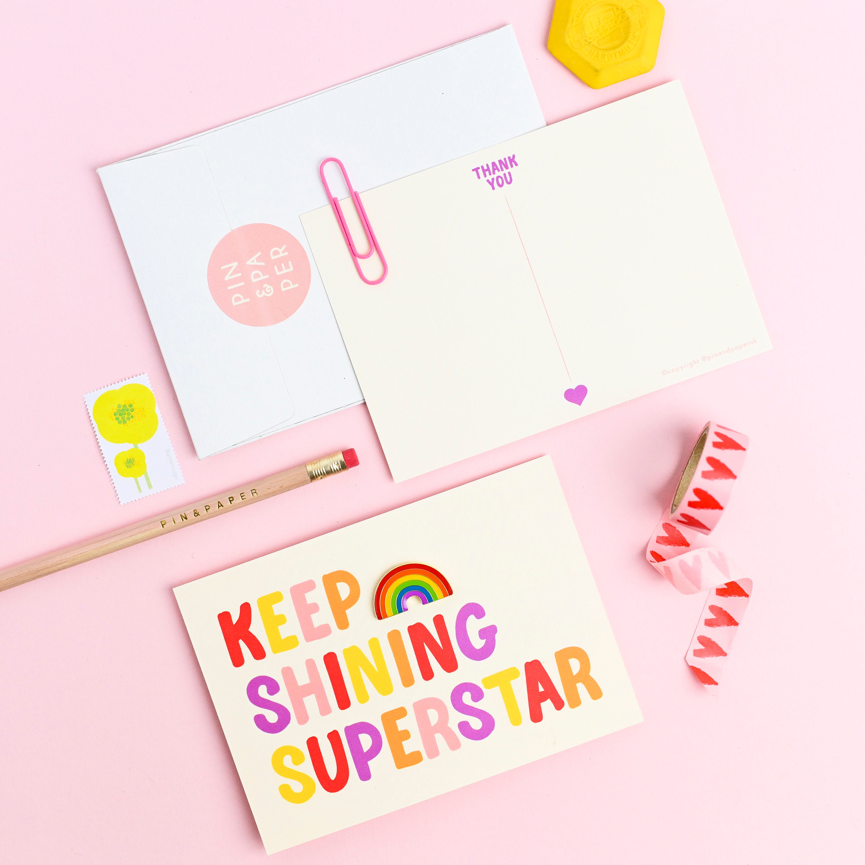 Keep Shining Superstar Rainbow Enamel Pin Badge Postal - Etsy España
