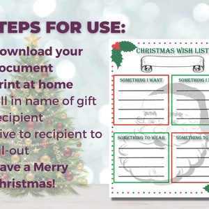 4 Gift Rule Christmas Wish List Thoughtful Christmas Grandparent Wish ...