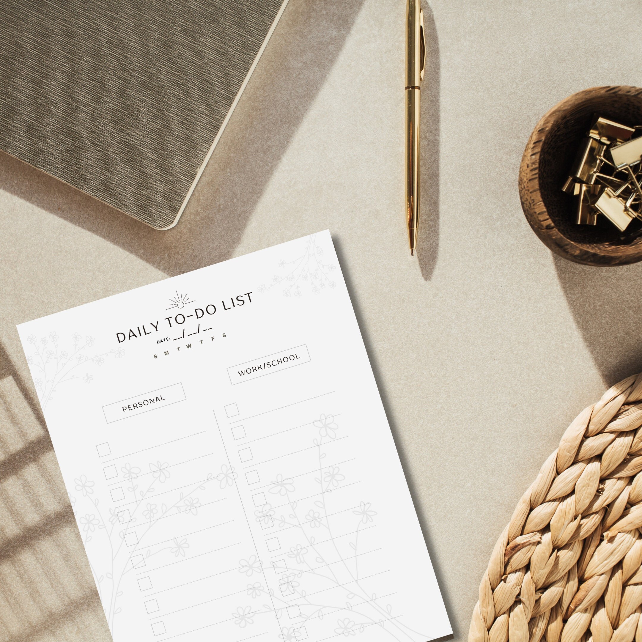 Daily to Do List Daily Checklist Daily Checklist Digital - Etsy