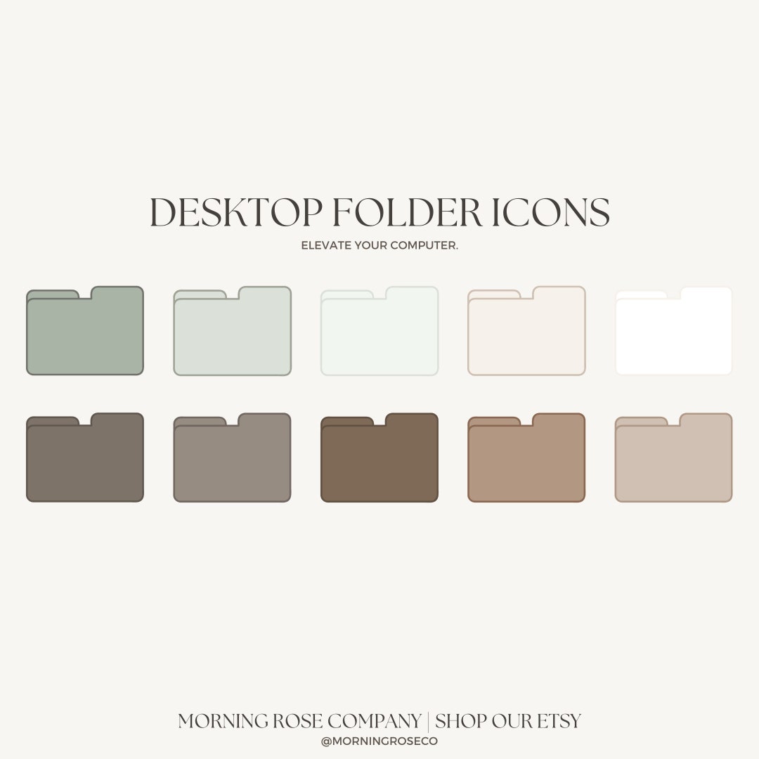Neutral Aesthetic Desktop Folder Icons (PNG Digital Download) - Etsy