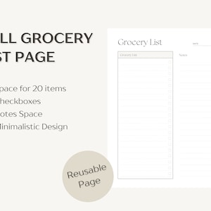 Minimalist Meal Planner Template: Weekly & Daily, Grocery List (PDF) - Etsy