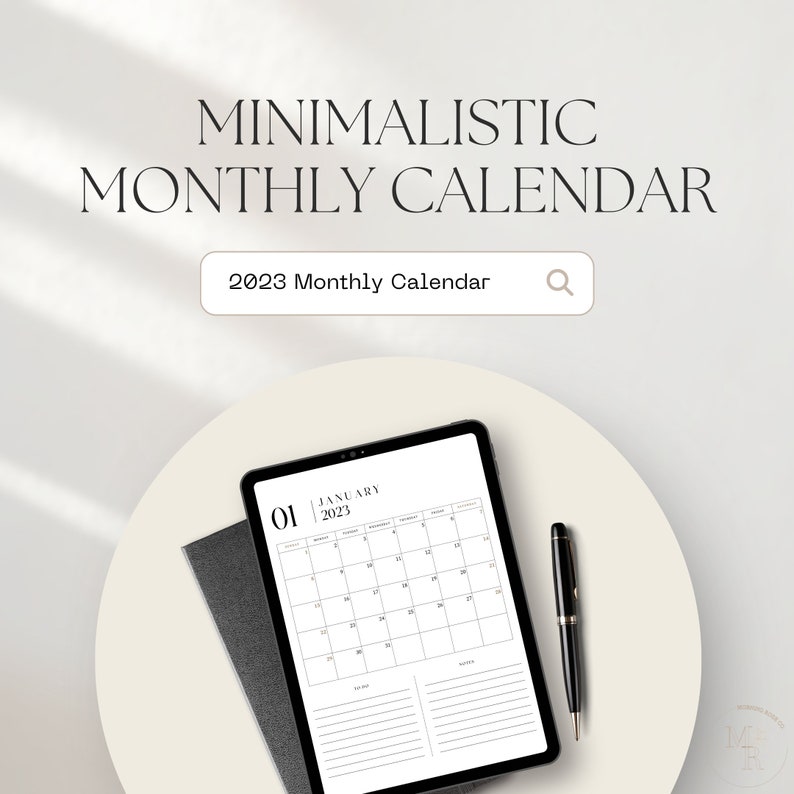 2023 Monthly Calendar, Blank Monthly Calendar, 2023 Printable Monthly ...