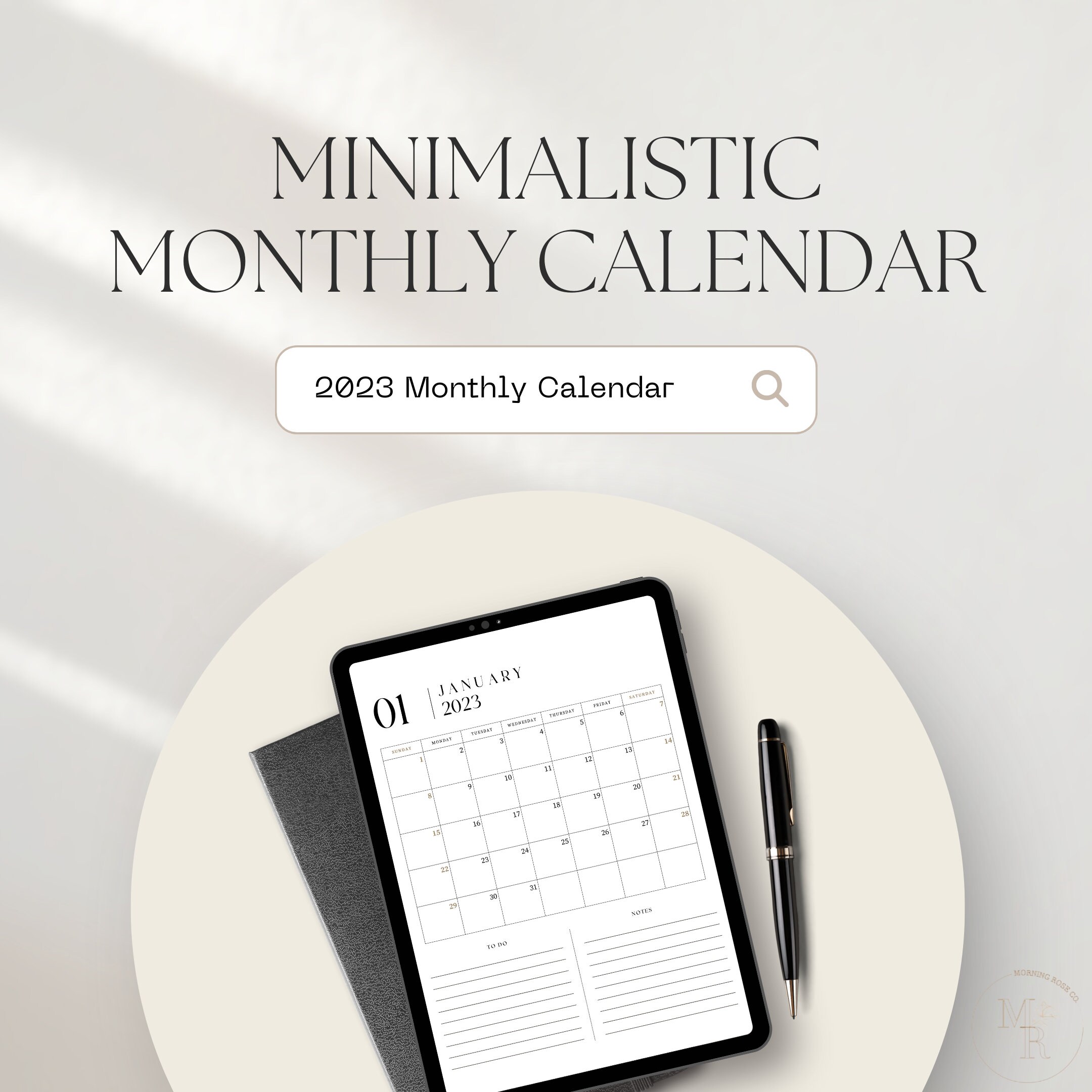2023 Monthly Calendar, Blank Monthly Calendar, 2023 Printable Monthly ...