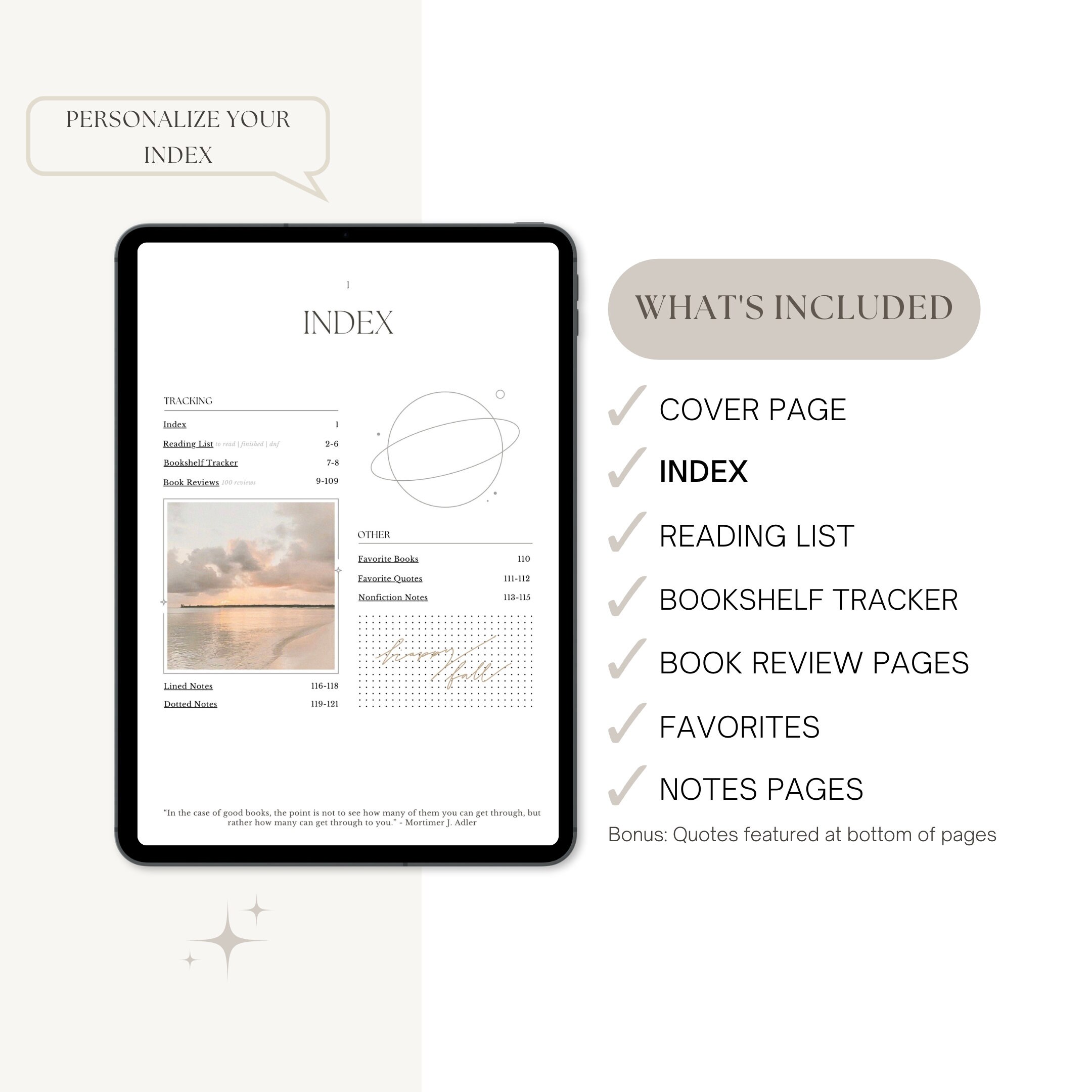 Digital Reading Journal, Reading Journal Digital, Reading Journal for ...
