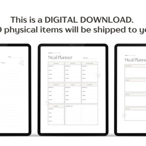 Minimalist Meal Planner Template: Weekly & Daily, Grocery List (PDF) - Etsy