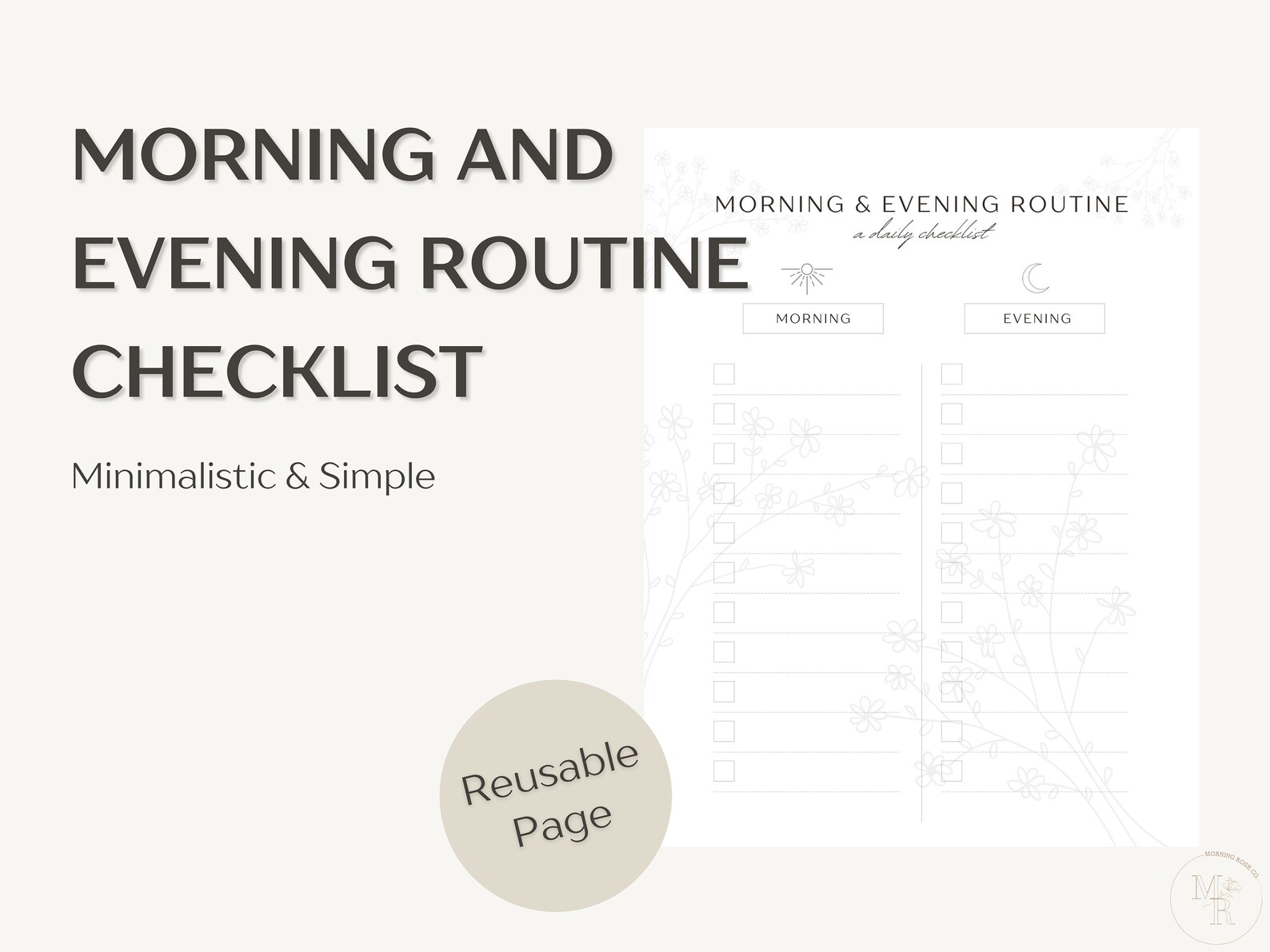 Routine Checklist, Daily Routine Checklist, Morning and Evening ...