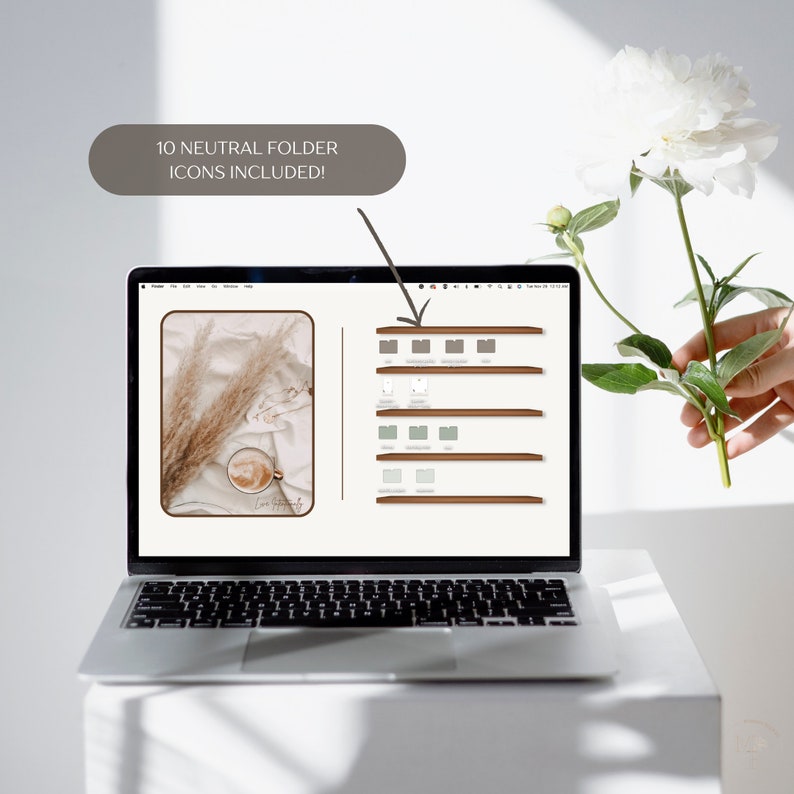 Aesthetic Desktop Wallpaper Organizer, Minimalist Neutral Theme ...
