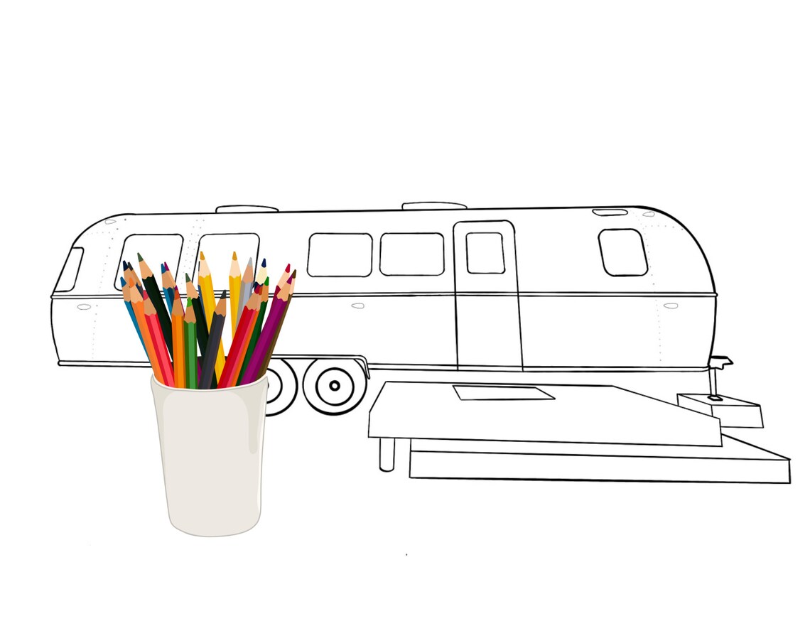 Airstream Trailer Coloring Sheet - Etsy