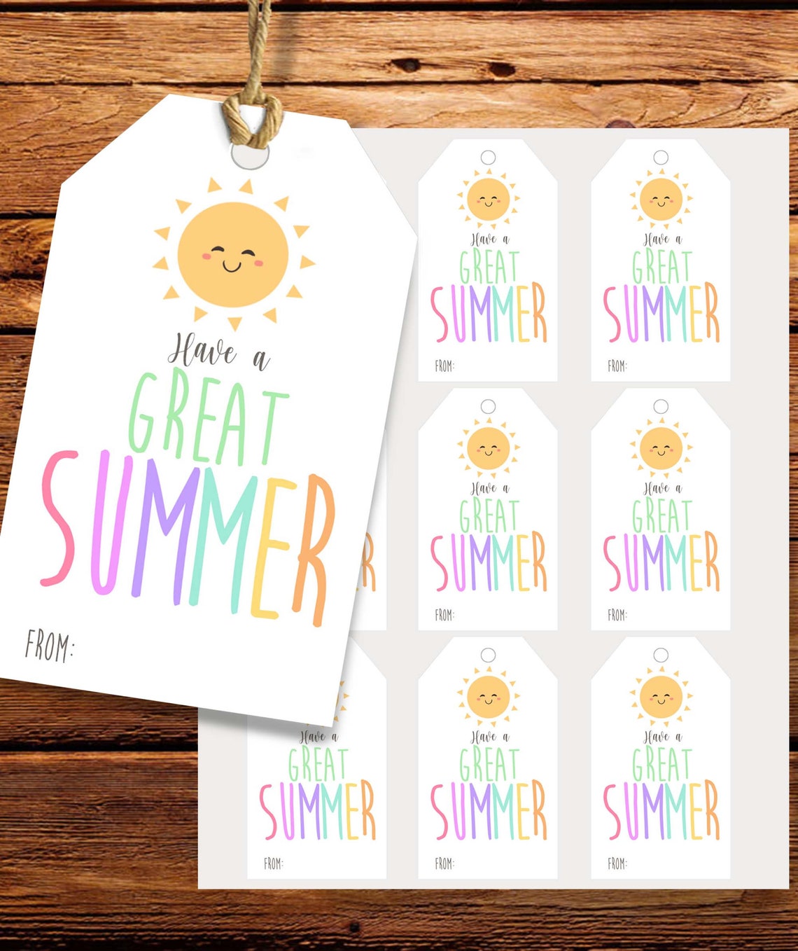 PRINTABLE Have a Great Summer Tag, Summer Gift Tag, Printable Tag ...