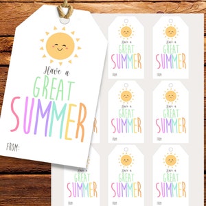 PRINTABLE Have a Great Summer Tag, Summer Gift Tag, Printable Tag ...