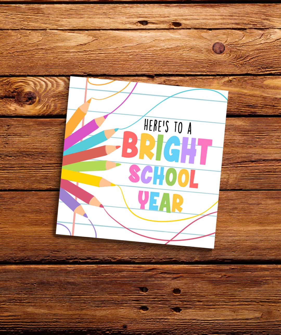 Printable Here's to A Bright School Year Tag, First Day of School Tag ...