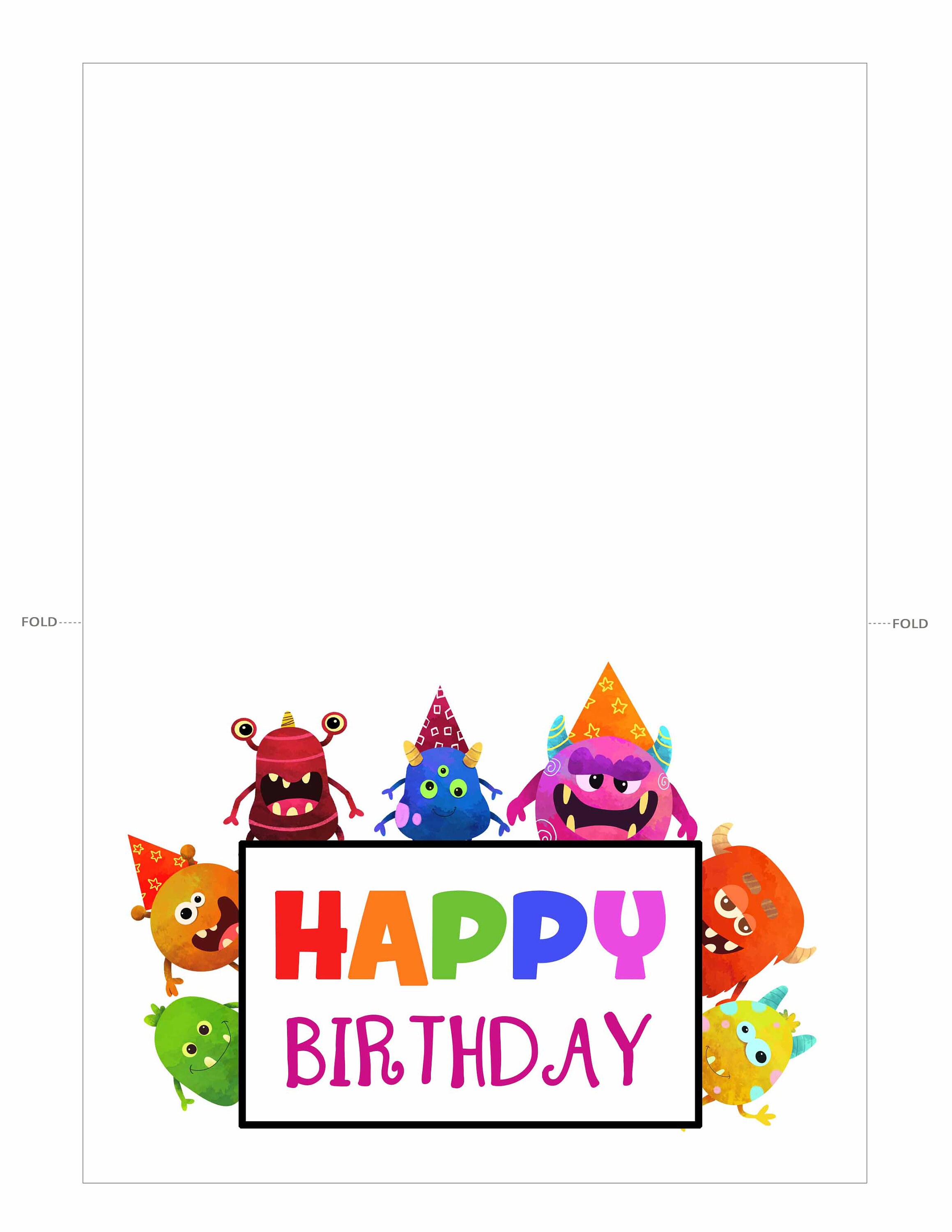 Printable Monster Birthday Card, Kids Birthday Card, Have a Monster ...