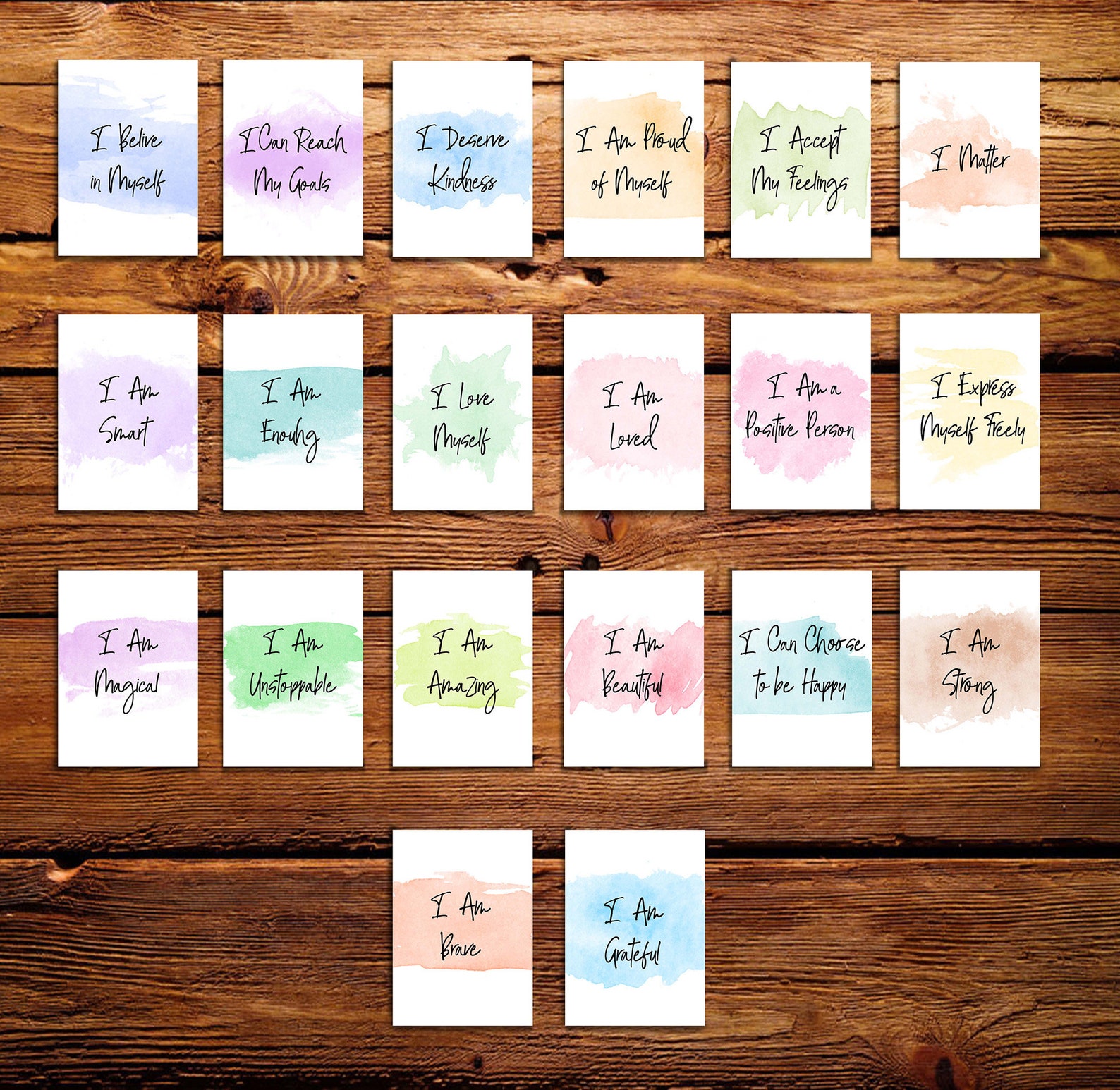 Cartes d'affirmation positive imprimables, cartes de motivation ...