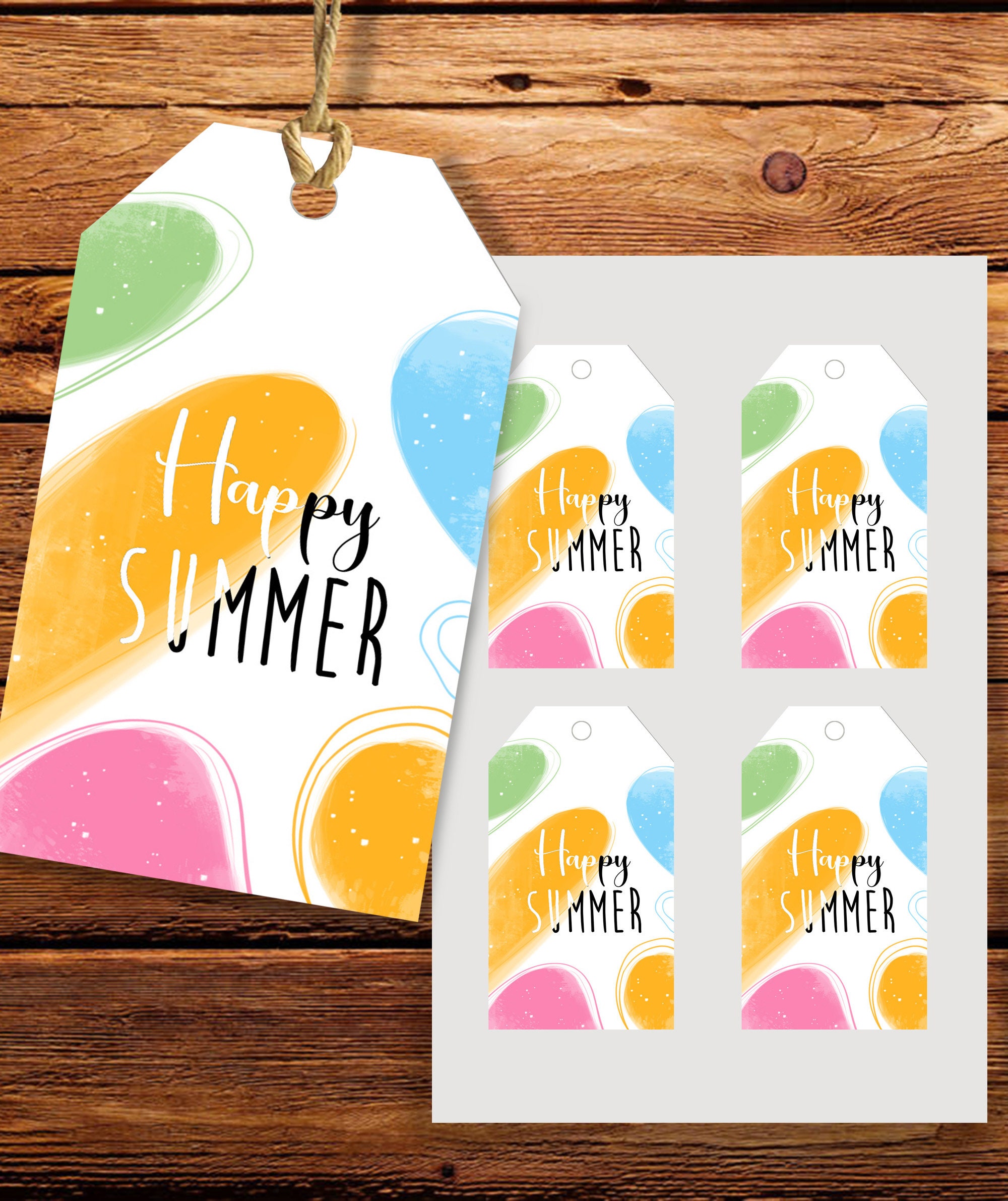 PRINTABLE Happy Summer Tag, Happy Summer Tag, Digital Summer Tag ...