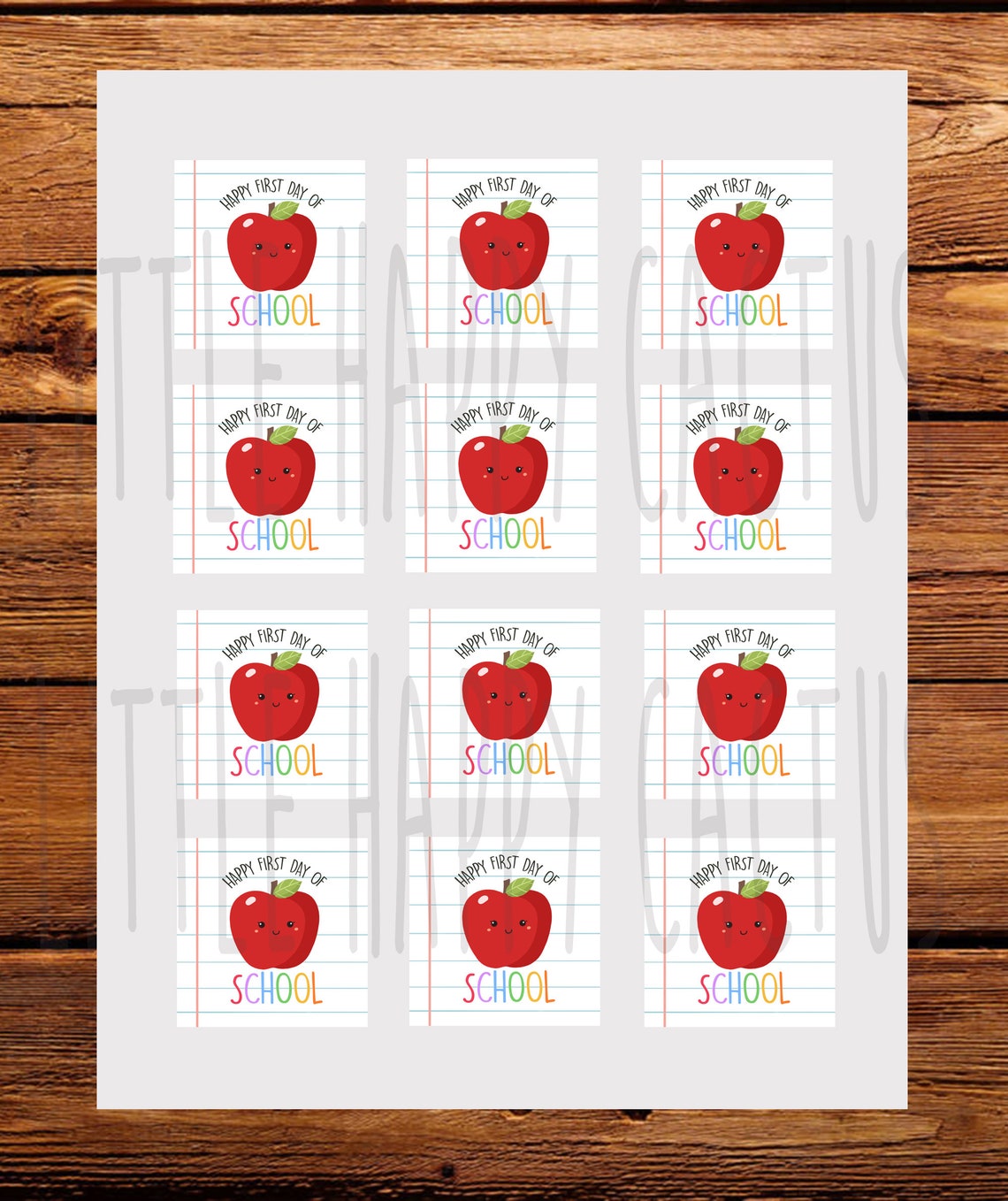 Printable First Day of School, Back to School Tag, Cookie Tag, Instant ...
