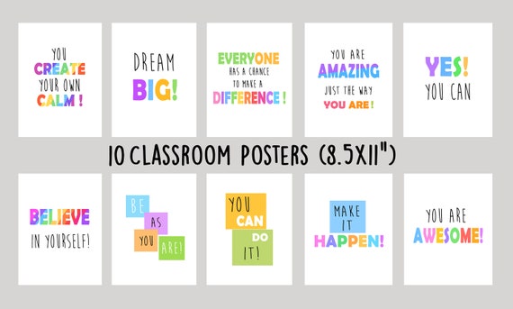Inspiration Classroom Poster Teacher Poster Bundle - Etsy