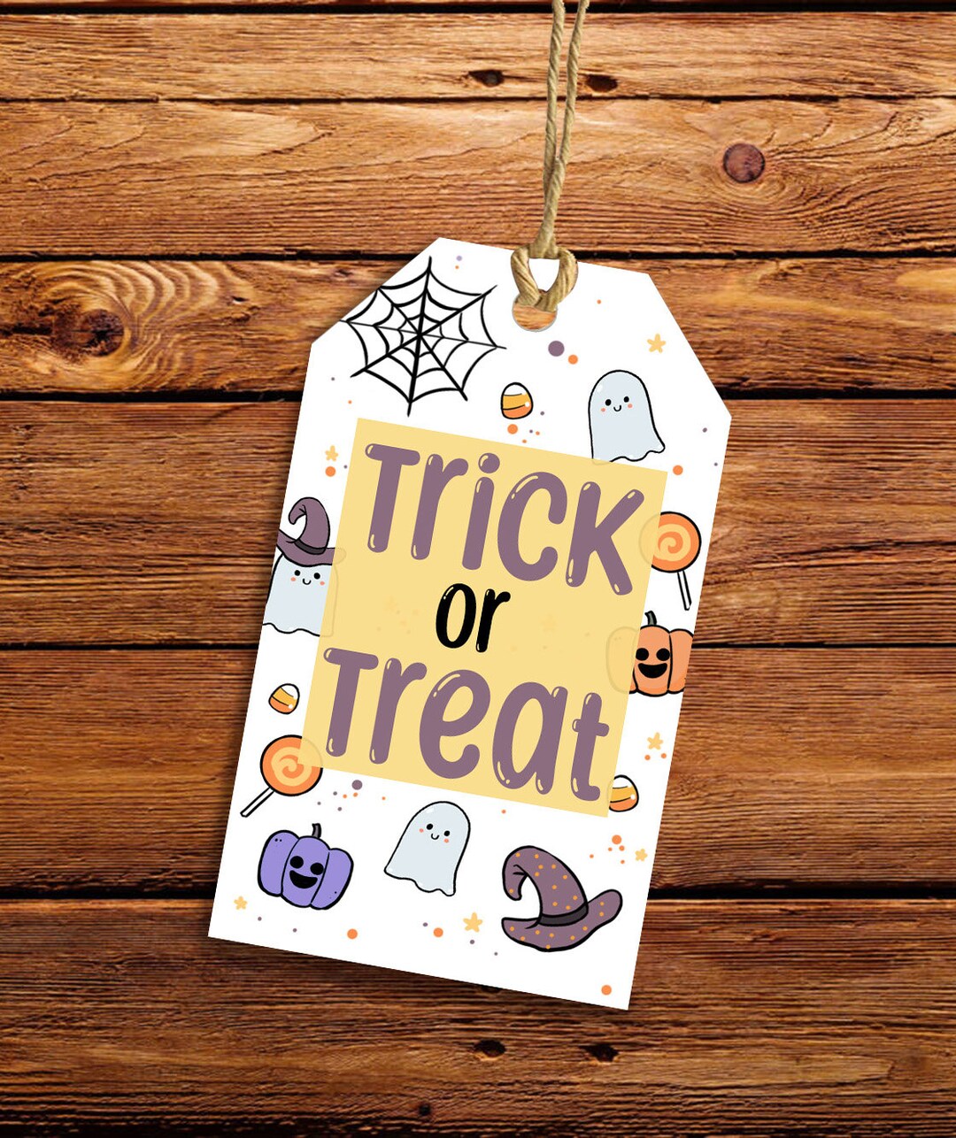 Printable Trick or Treat Tag Halloween Tag Trick or Treat - Etsy
