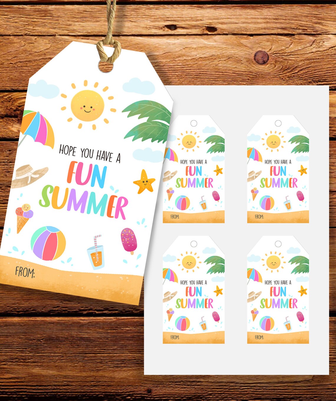 Hope You Have a Fun Summer Tag, Printable Summer Tag, Summer Vacation ...