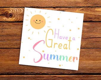 PRINTABLE Have a Great Summer Tag, Summer Gift Tag, Printable Tag ...