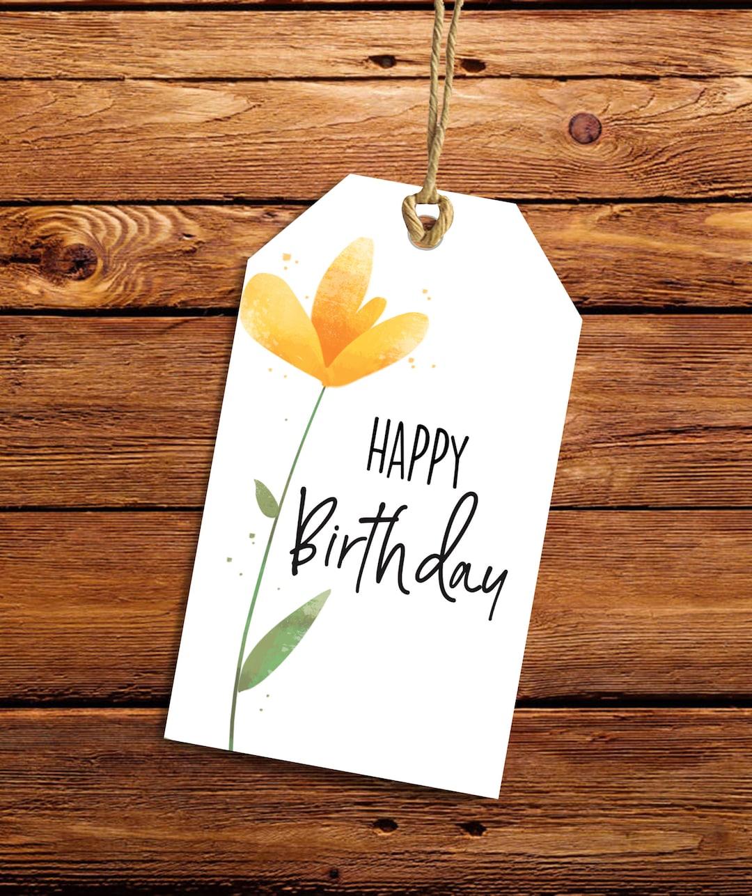 Printable Happy Birthday Tags, Floral Birthday Tag, Birthday Party Tag ...