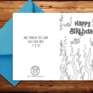 Undersea Birthday Card, Printable Happy Birthday Card, Under Sea ...