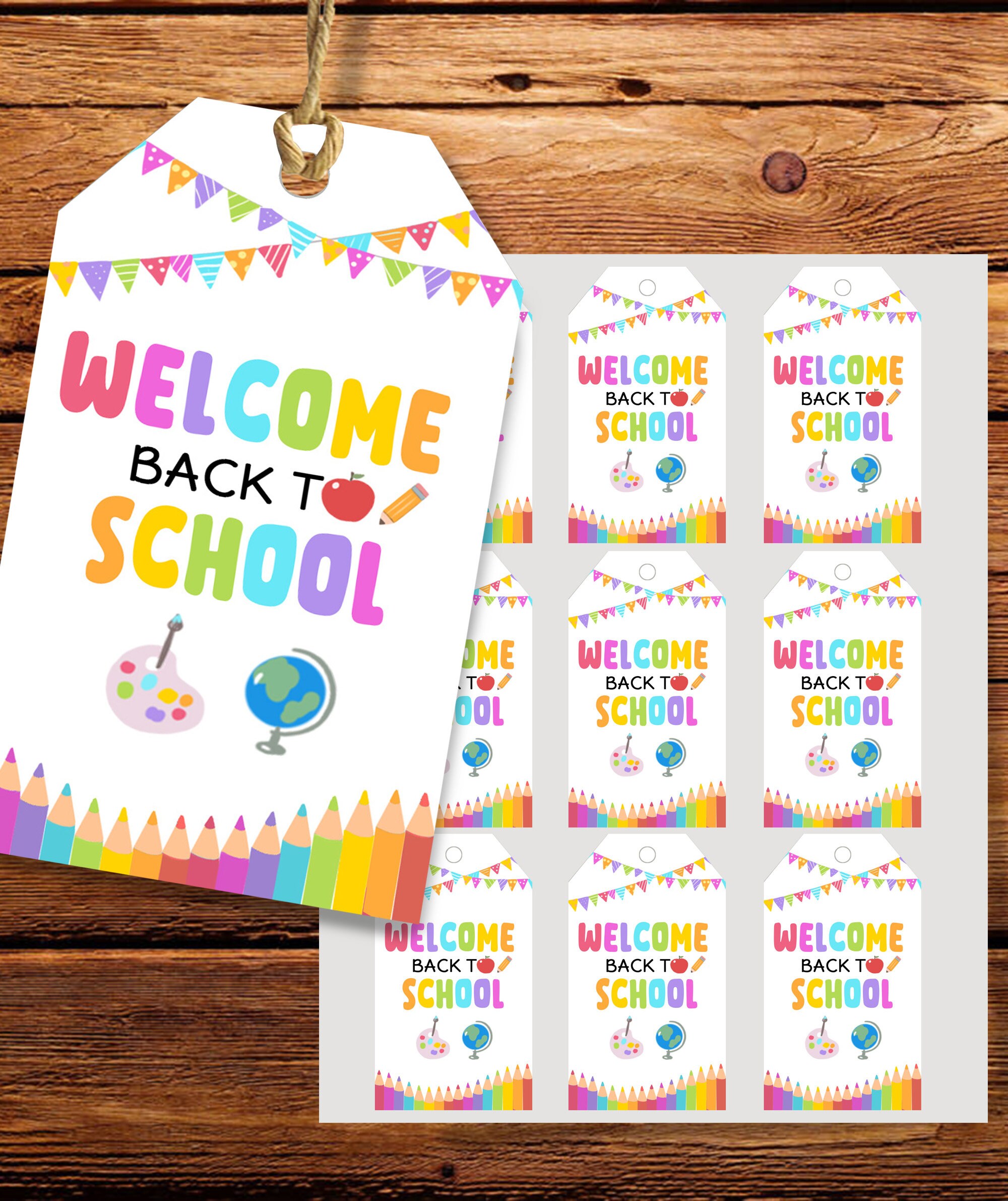 Welcome Back to School Tag, Printable Tag, Instant Download, Back to ...