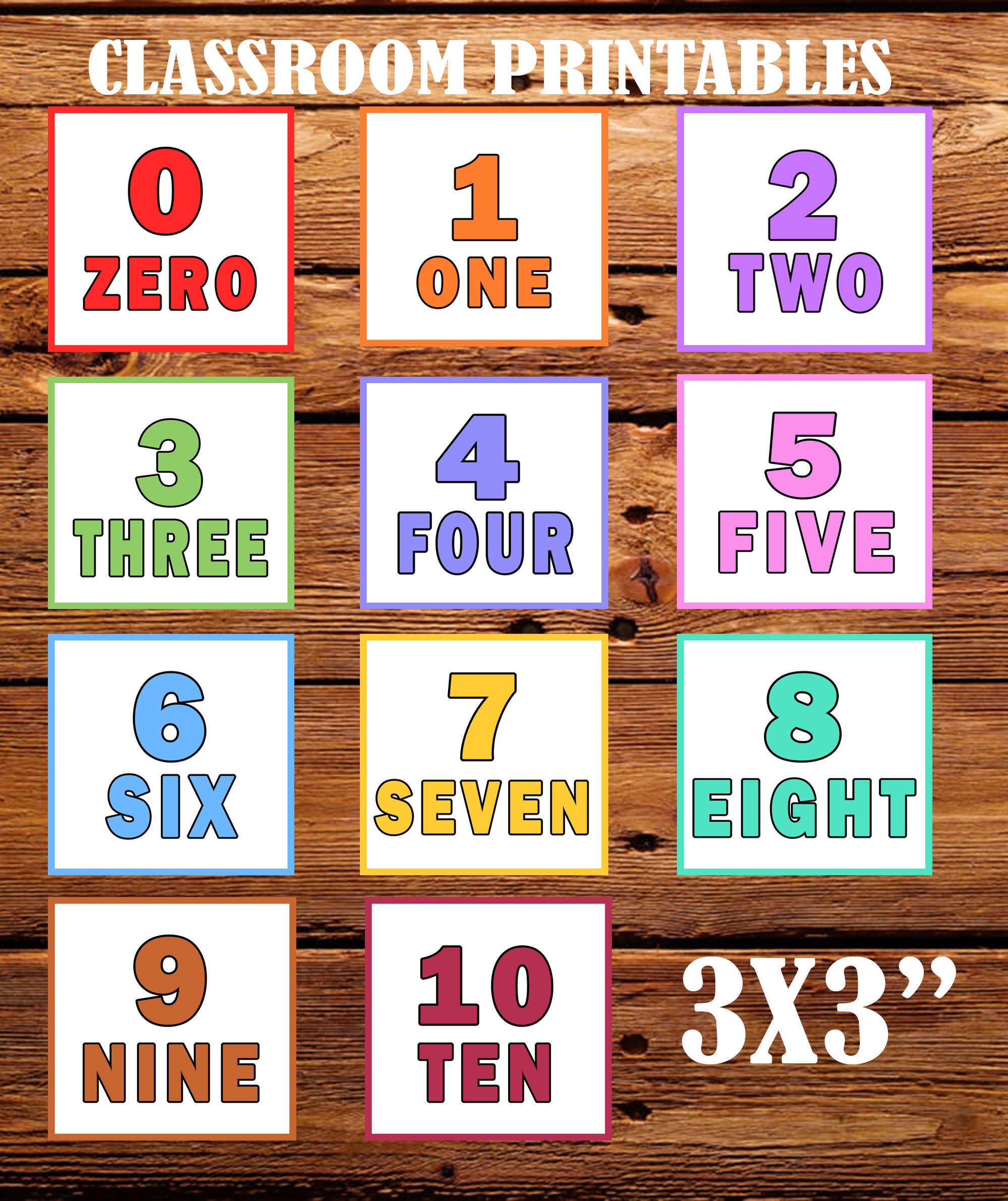Classroom Printable, Numbers, Homeschool Learning, Numbers Wall Art ...