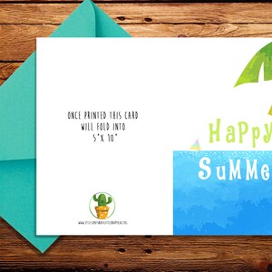 Printable Happy Summer Card, Printable Card, Digital Card, Instant ...