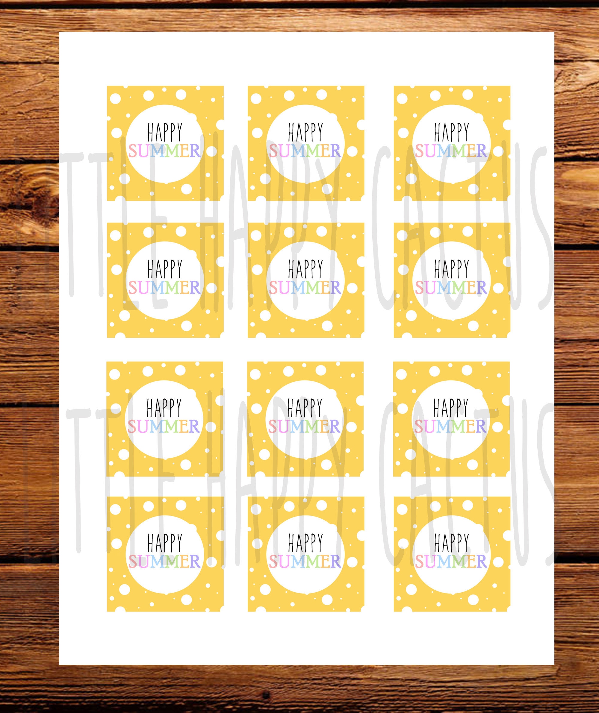 PRINTABLE Happy Summer Tag, Summer Gift Tag, Summer Cookie Tag ...