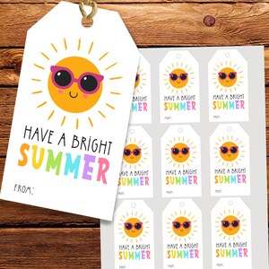 PRINTABLE Have a Bright Summer Tag, Summer Gift Tag, Printable Tag ...