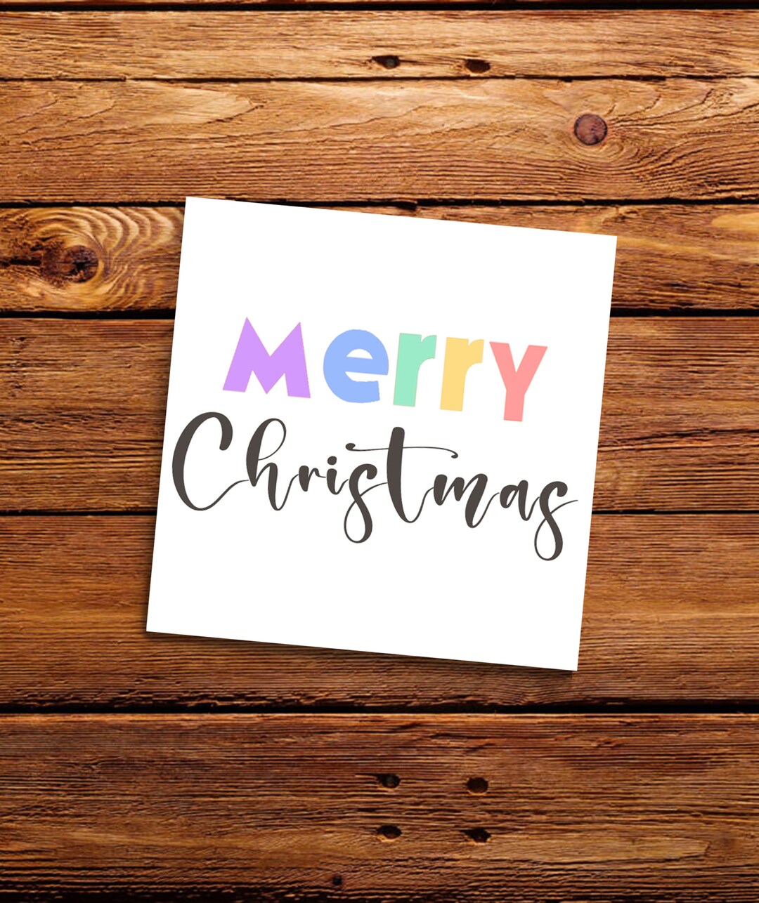Merry Christmas Square Tag, Printable Christmas Tag, Printable Cookie ...