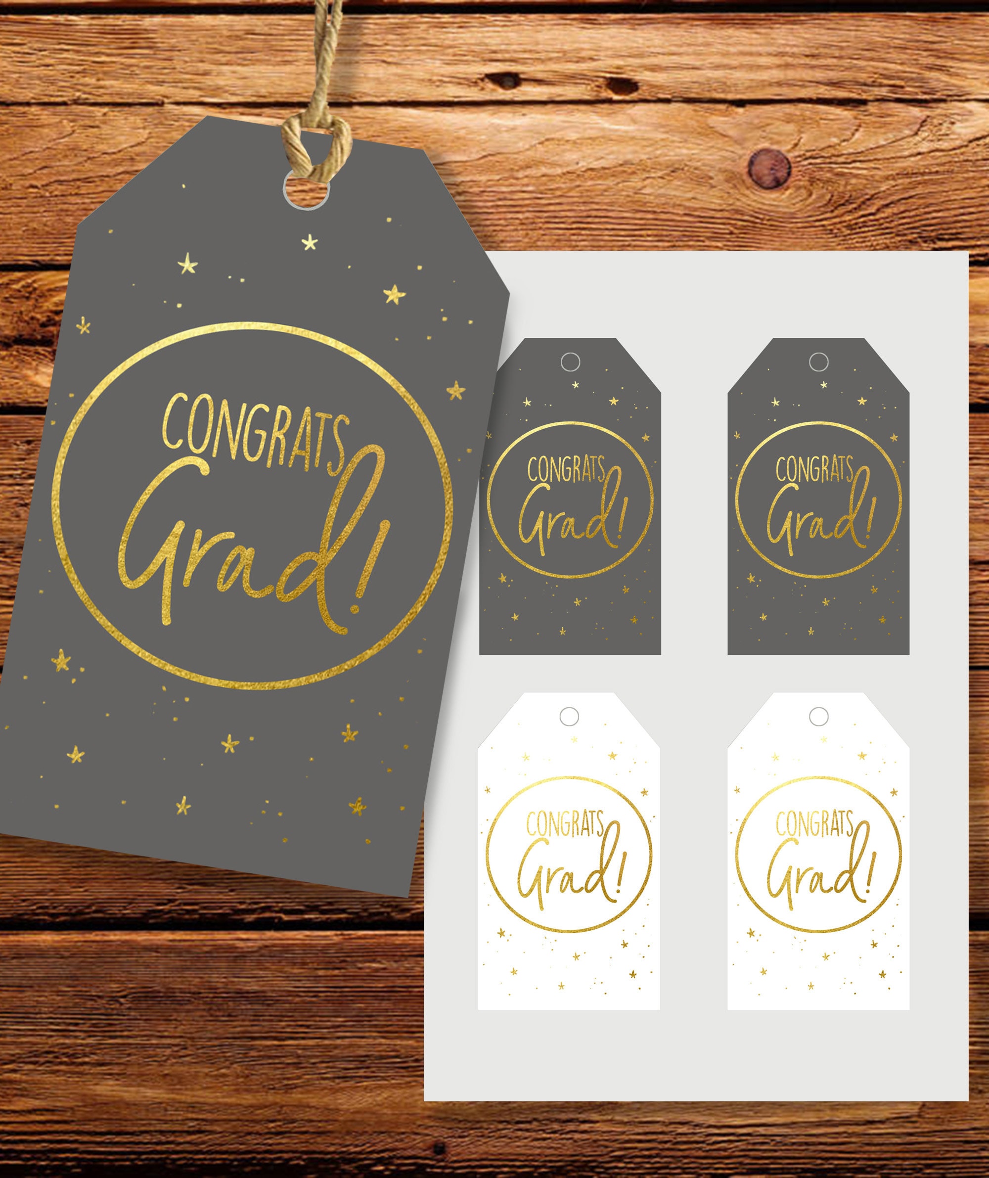 PRINTABLE Congrats Grad Tag, Graduation Gift Tags, High School, College ...