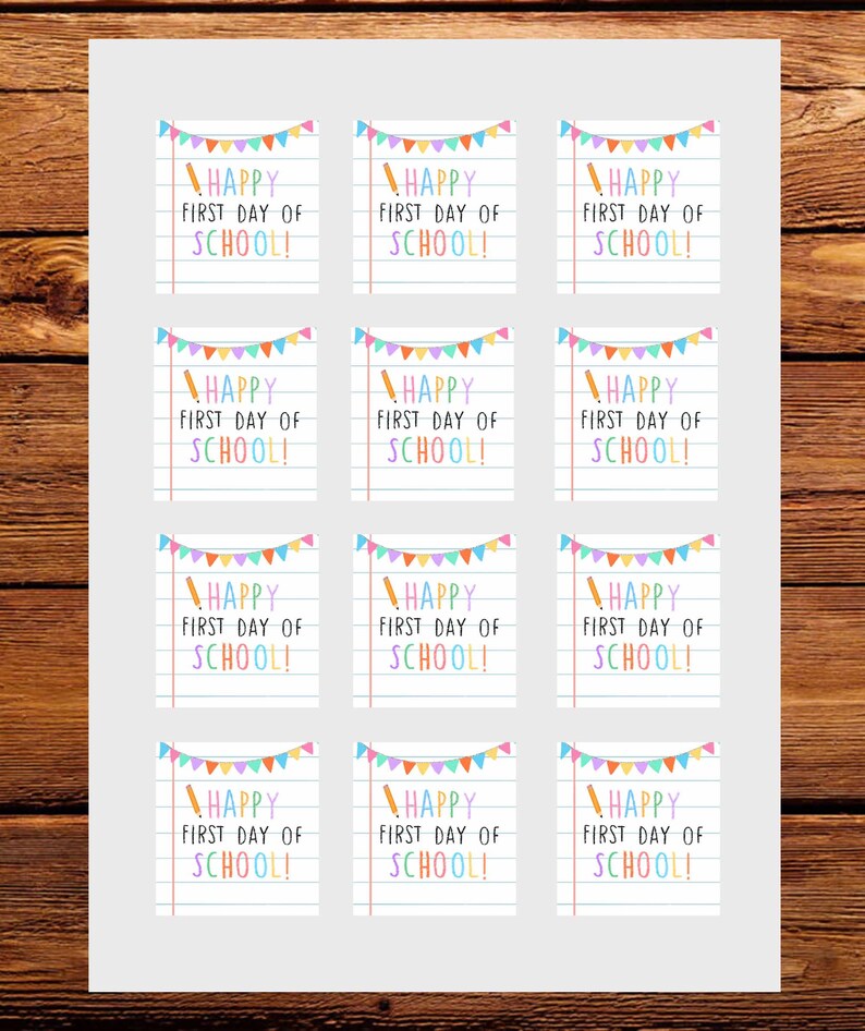 Happy First Day of School Tag, Printable Tag, Instant Download, Back to ...